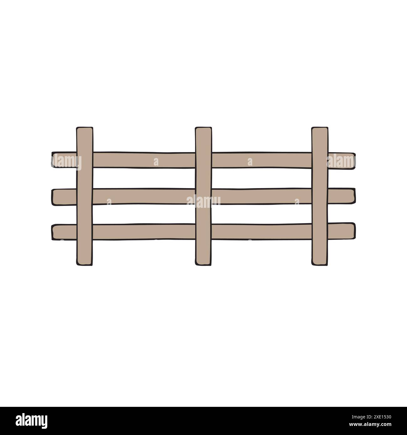 Vector hand drawn doodle sketch colored fence isolated on white ...