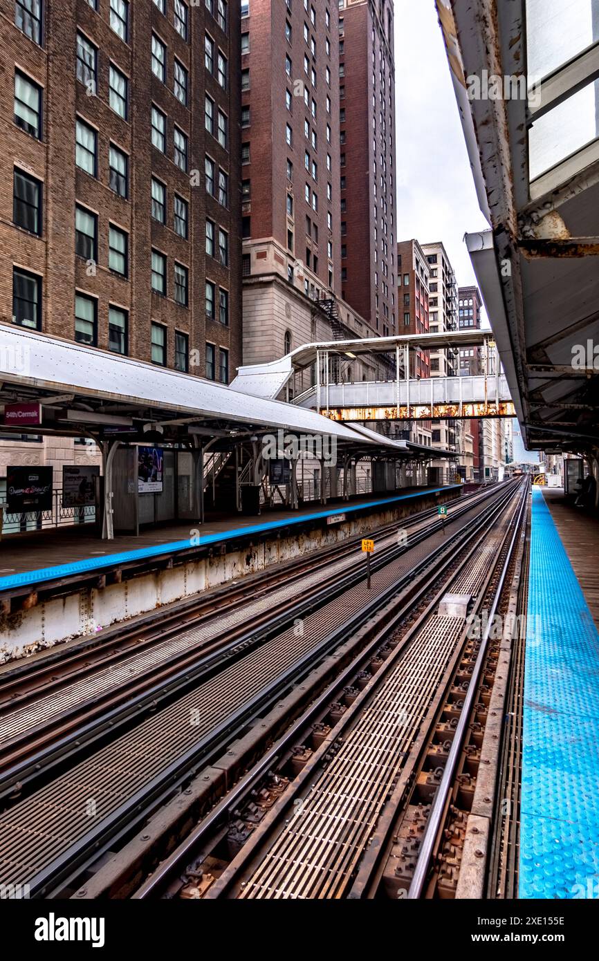 Chicago city subway station and train scenes Stock Photo - Alamy
