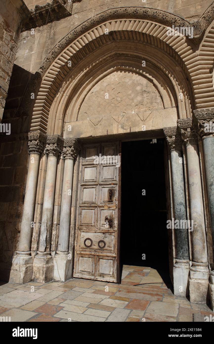 Arch above the main entrance to the Church of the Holy Sepulcher, the ...