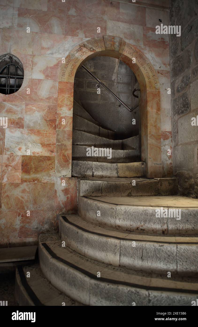 Start of staircase heading up to Catholic part of Golgotha, site of ...