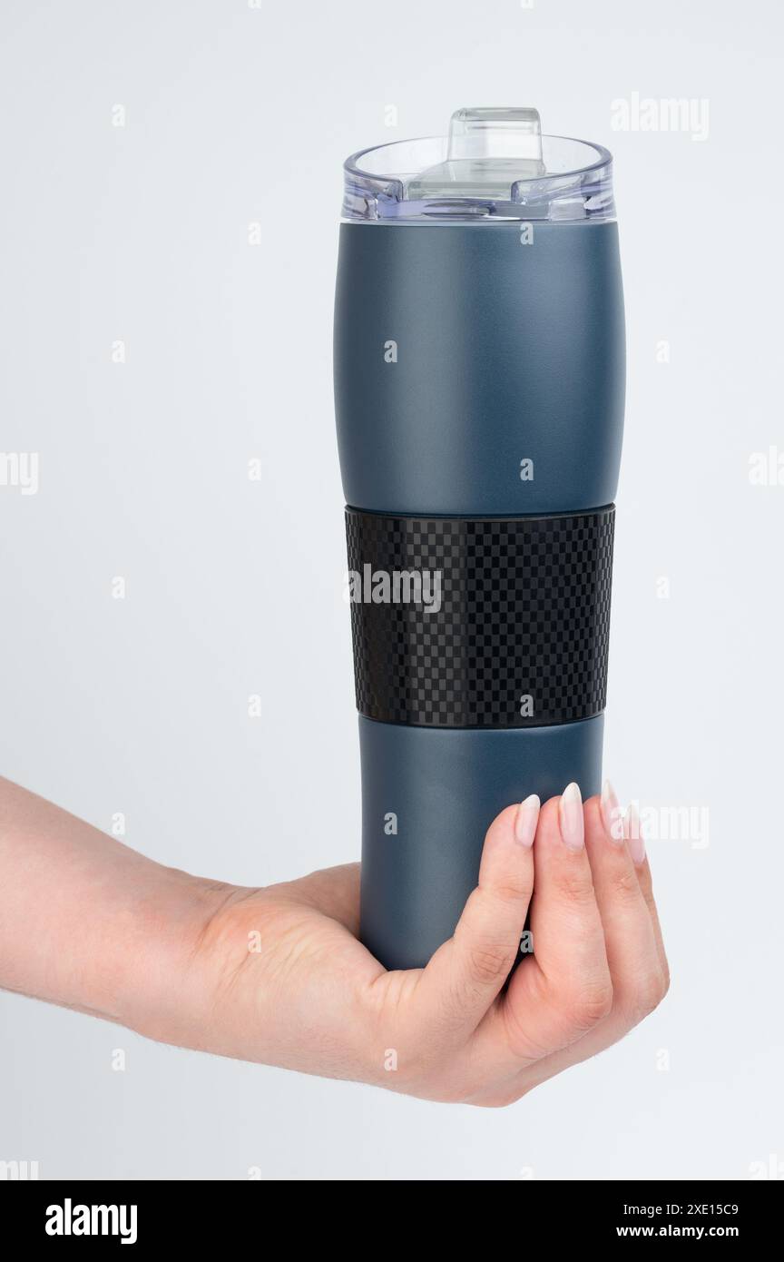 Blue thermos mug on hi-res stock photography and images - Alamy