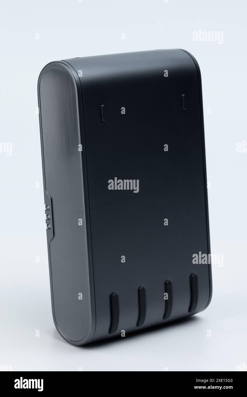 Big grey new battery for portable device isolated on white studio ...