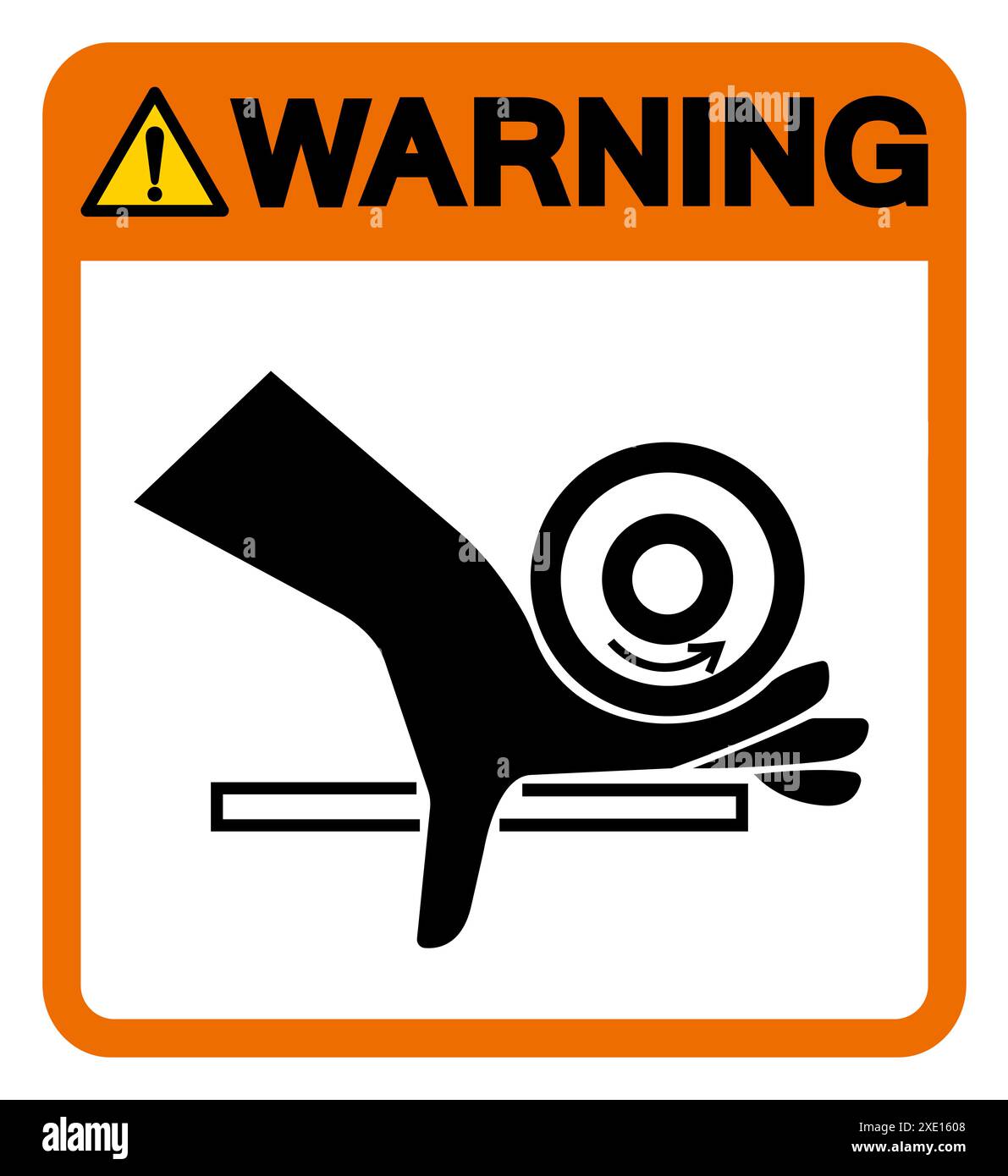 Warning Hand Crush Roller Pinch Point Symbol Sign, Vector Illustration ...