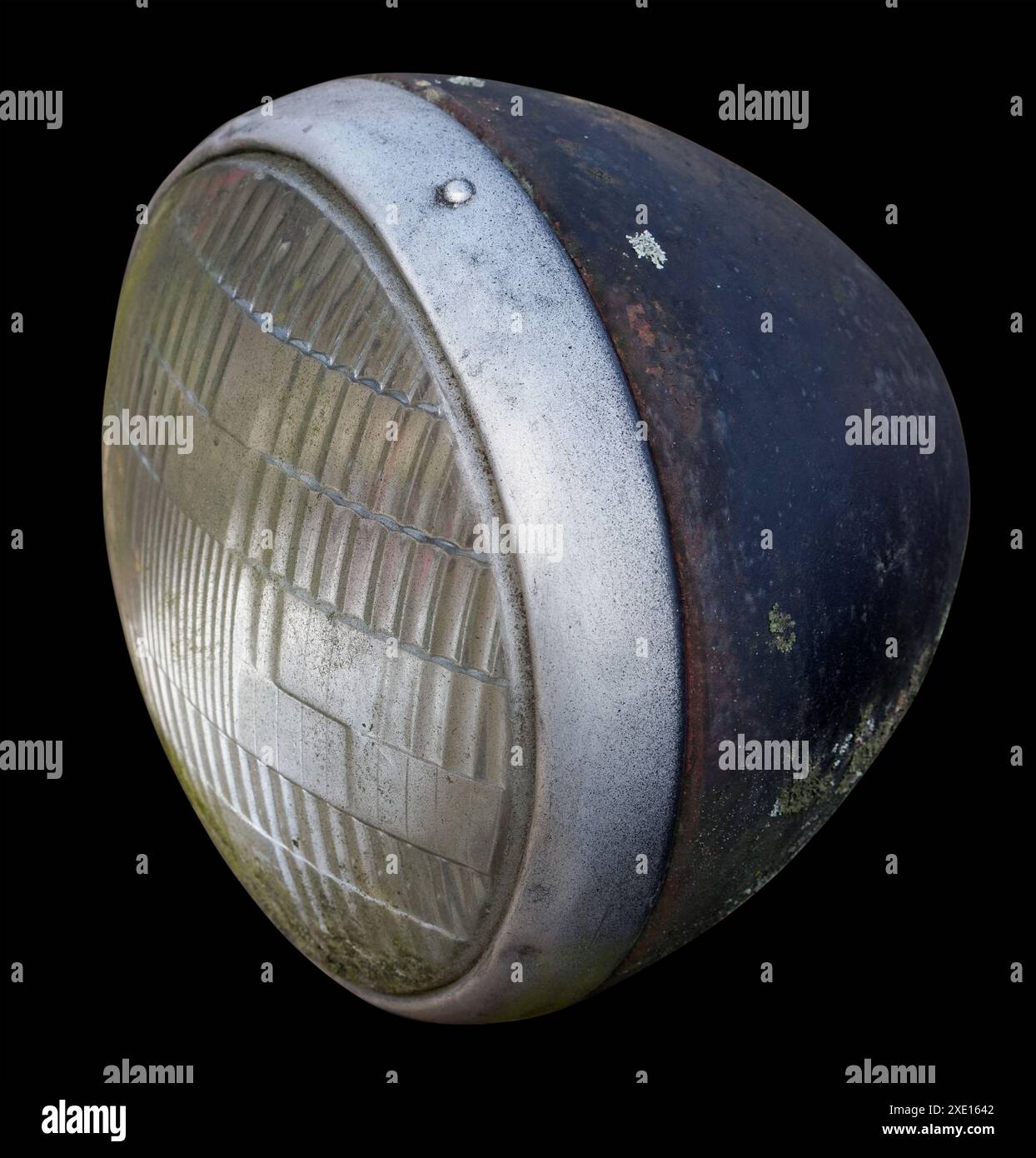 Broken spotlight of vintage truck isolated on black Stock Photo - Alamy