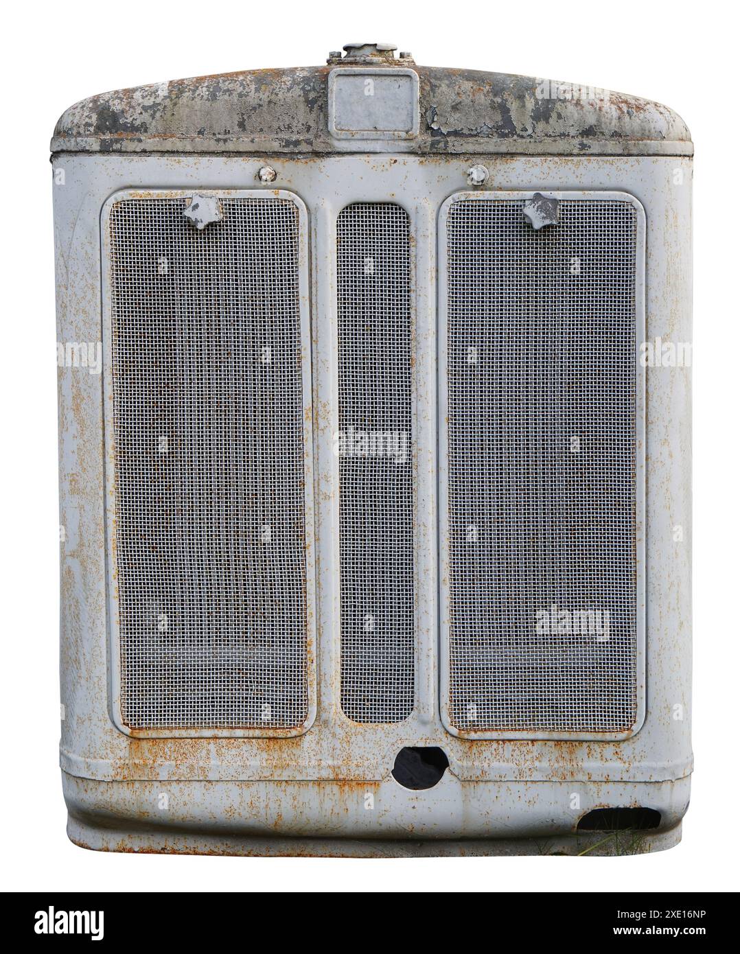 Rusty radiator of a retro agricultural tractor isolated Stock Photo - Alamy