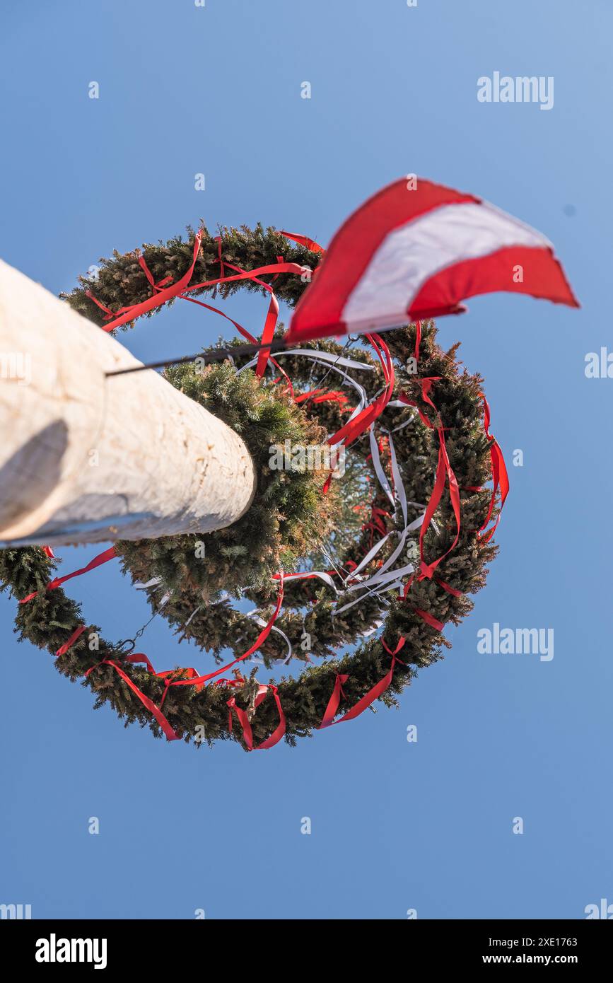 Historical symbol and tradition in Austria - maypole Stock Photo - Alamy