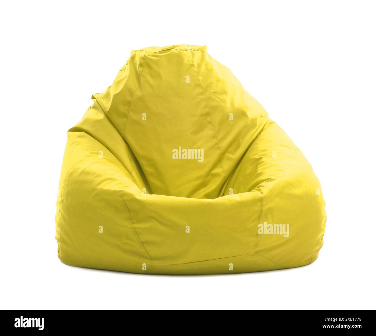 One yellow bean bag chair isolated on white Stock Photo - Alamy