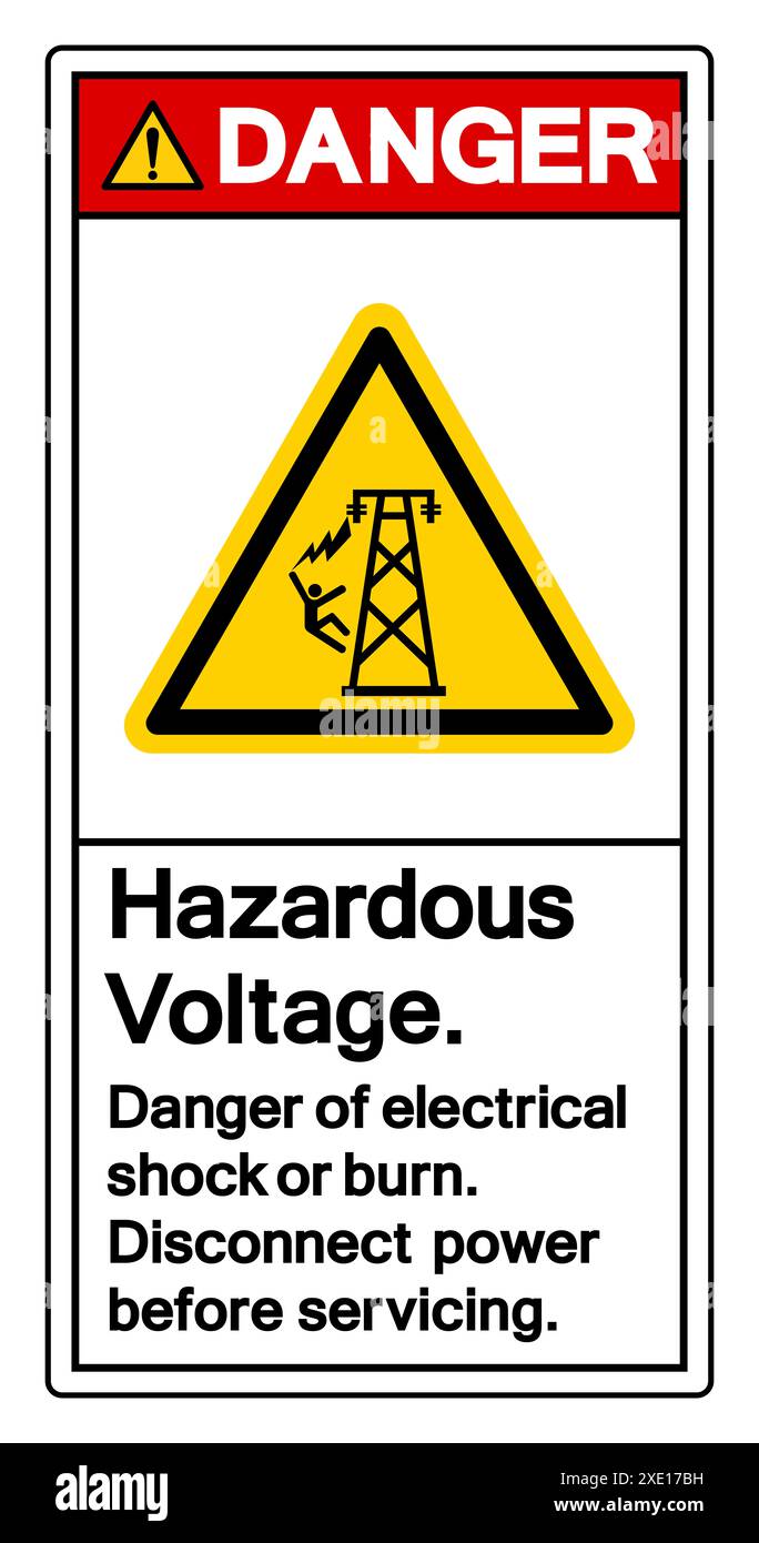 Danger Hazardous voltage Symbol Sign, Vector Illustration, Isolate On ...
