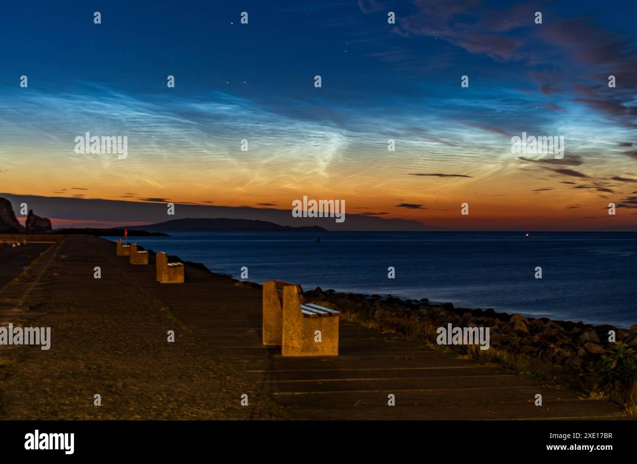 Noctilucent clouds at Howth East Pier Stock Photo - Alamy