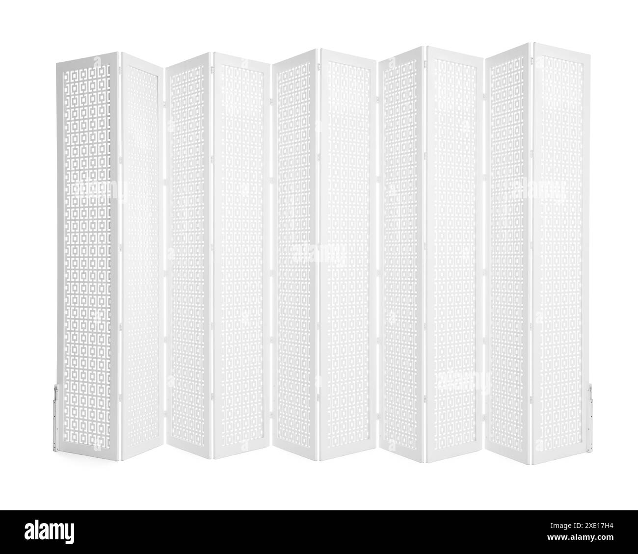 Folding screen isolated on white. Stylish furniture Stock Photo - Alamy