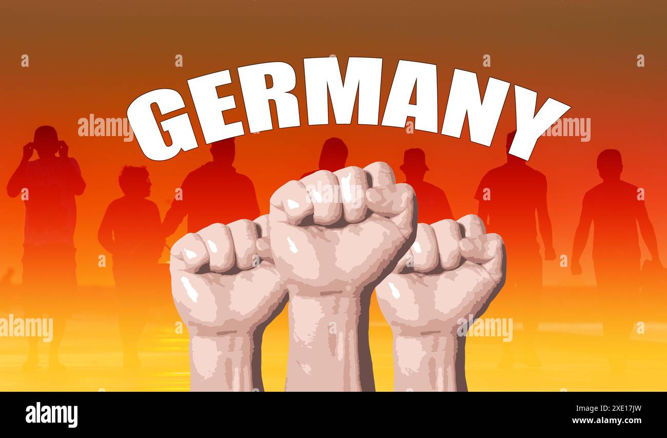 German flag raised hi-res stock photography and images - Alamy