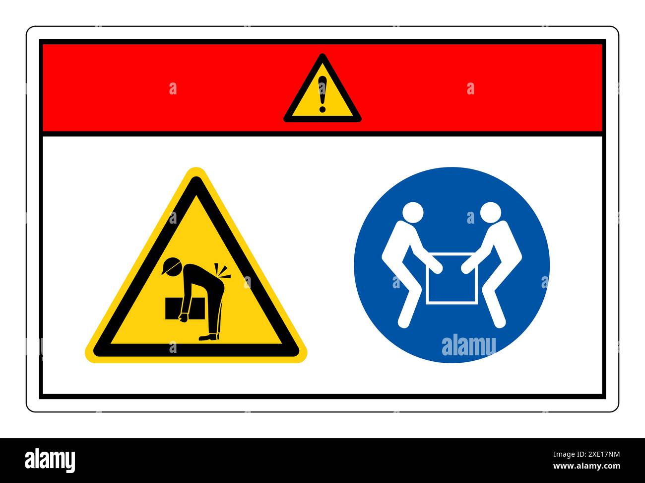 Danger Lift Hazard Use Two Person Lift Symbol Sign, Vector Illustration ...