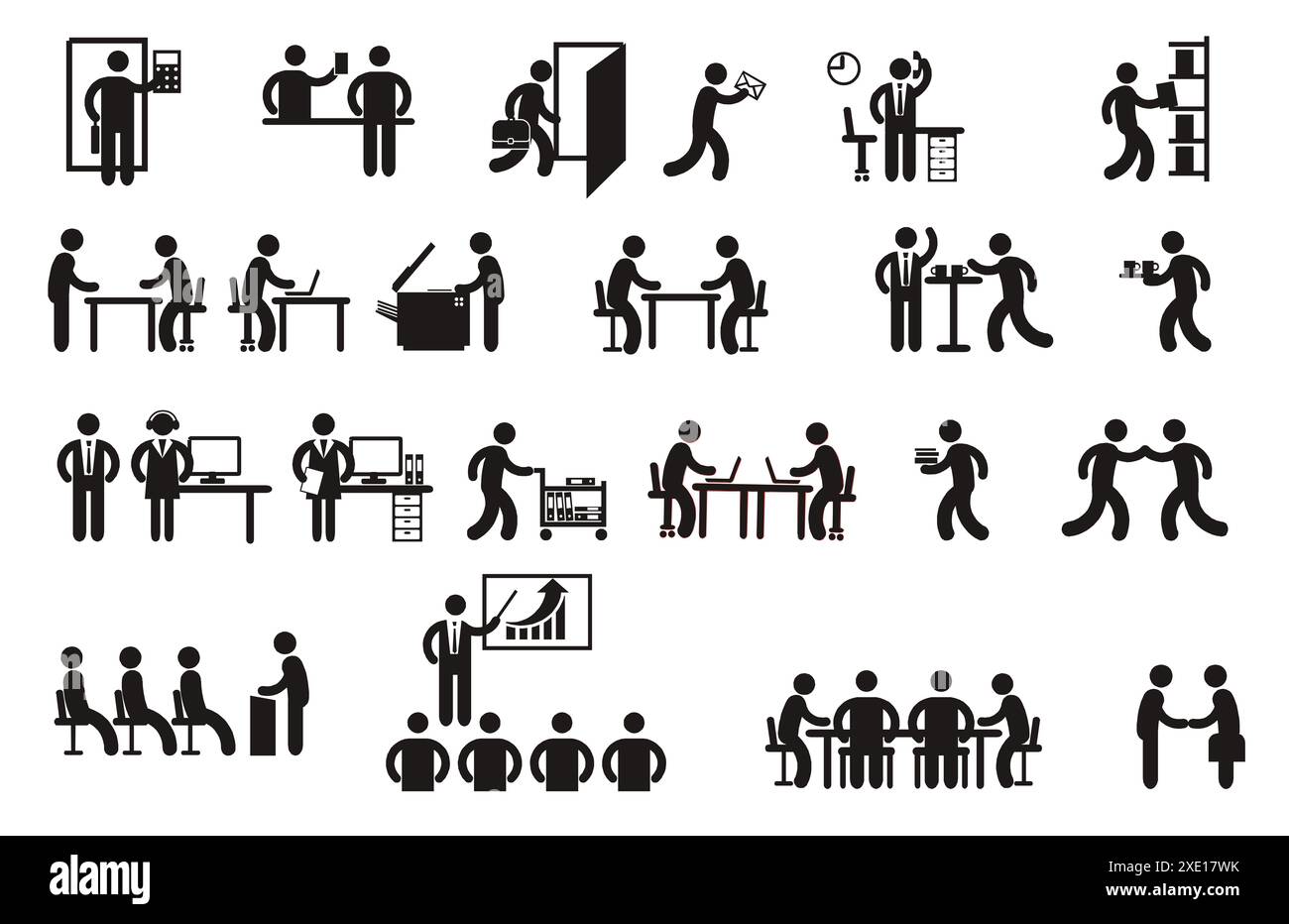 Business team working togetherâ€“ Pictogram,concept illustration Stock ...
