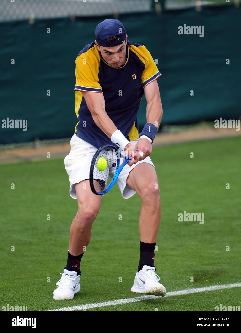 Jack Draper during a training session at the All England Lawn Tennis ...