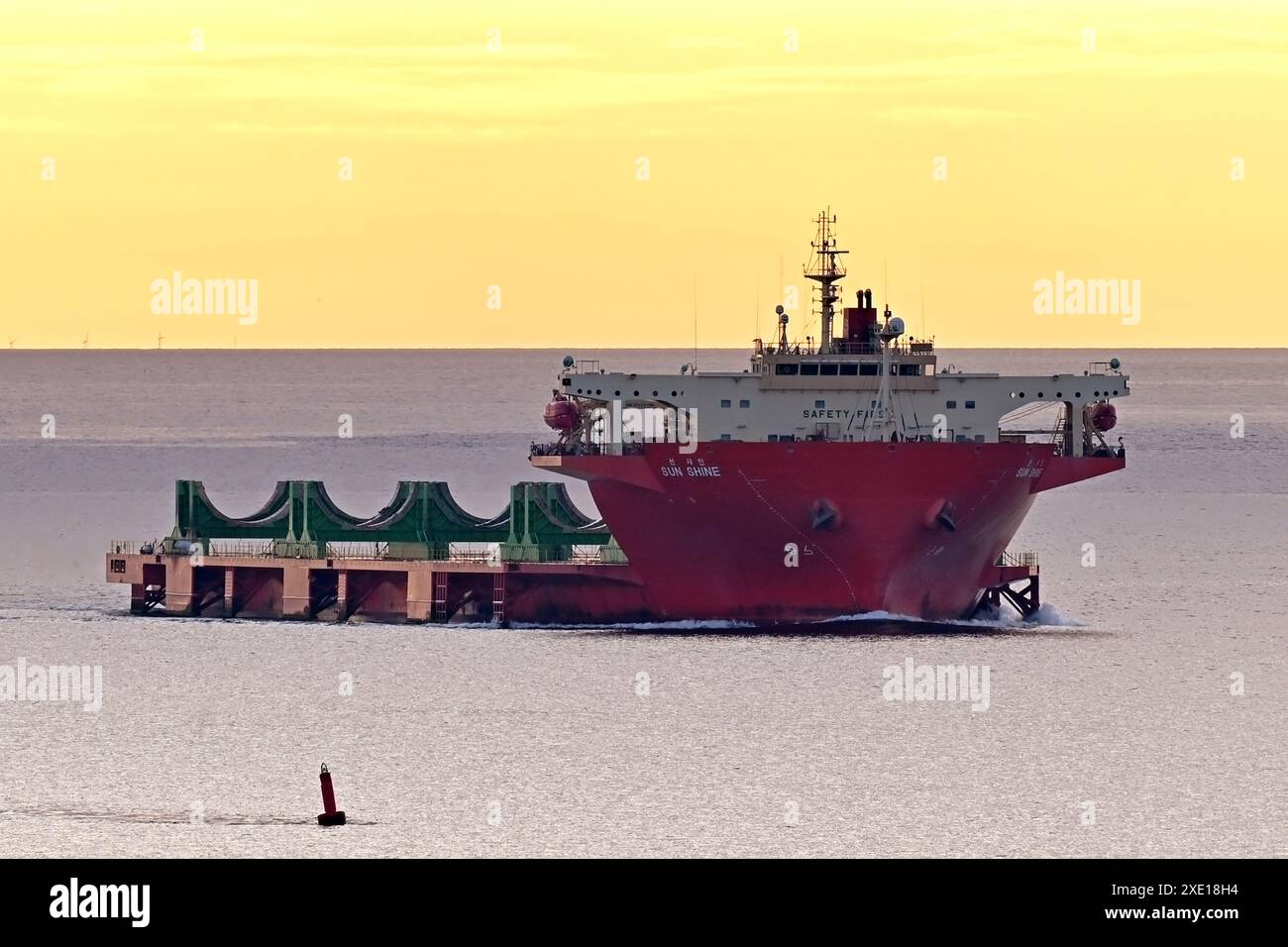 Heavy Load Ship SUN SHINE passing the Great Belt underway from Norfolk ...