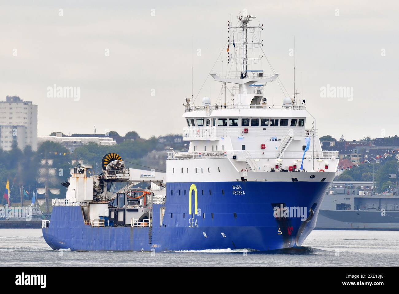 Research Ship N-SEA GEOSEA outbound from Kiel Stock Photo - Alamy