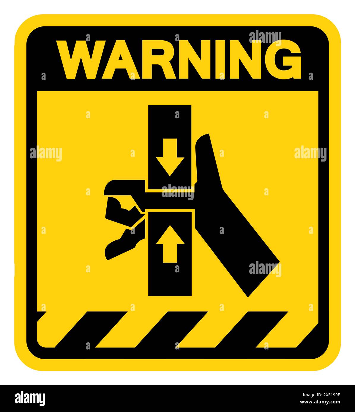 Hand Crush Force From Top And Bottom Warning Sign, Vector Illustration ...