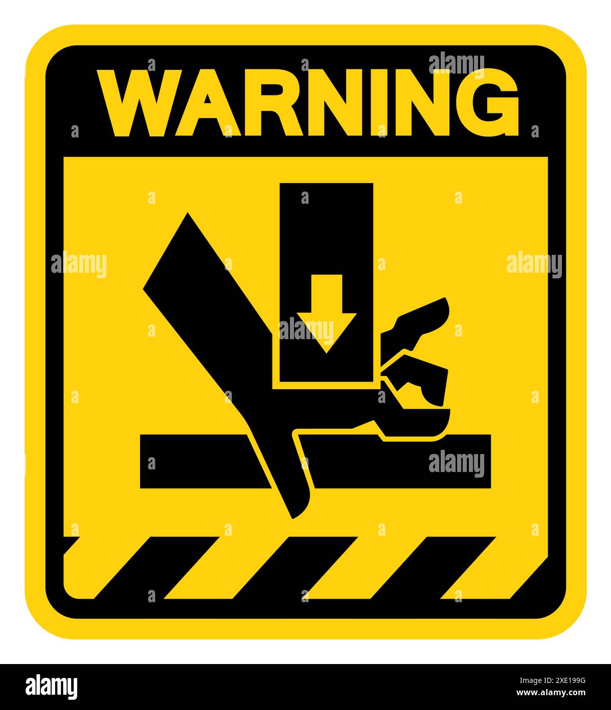 Hand Crush Force From Above Warning Sign, Vector Illustration, Isolate ...