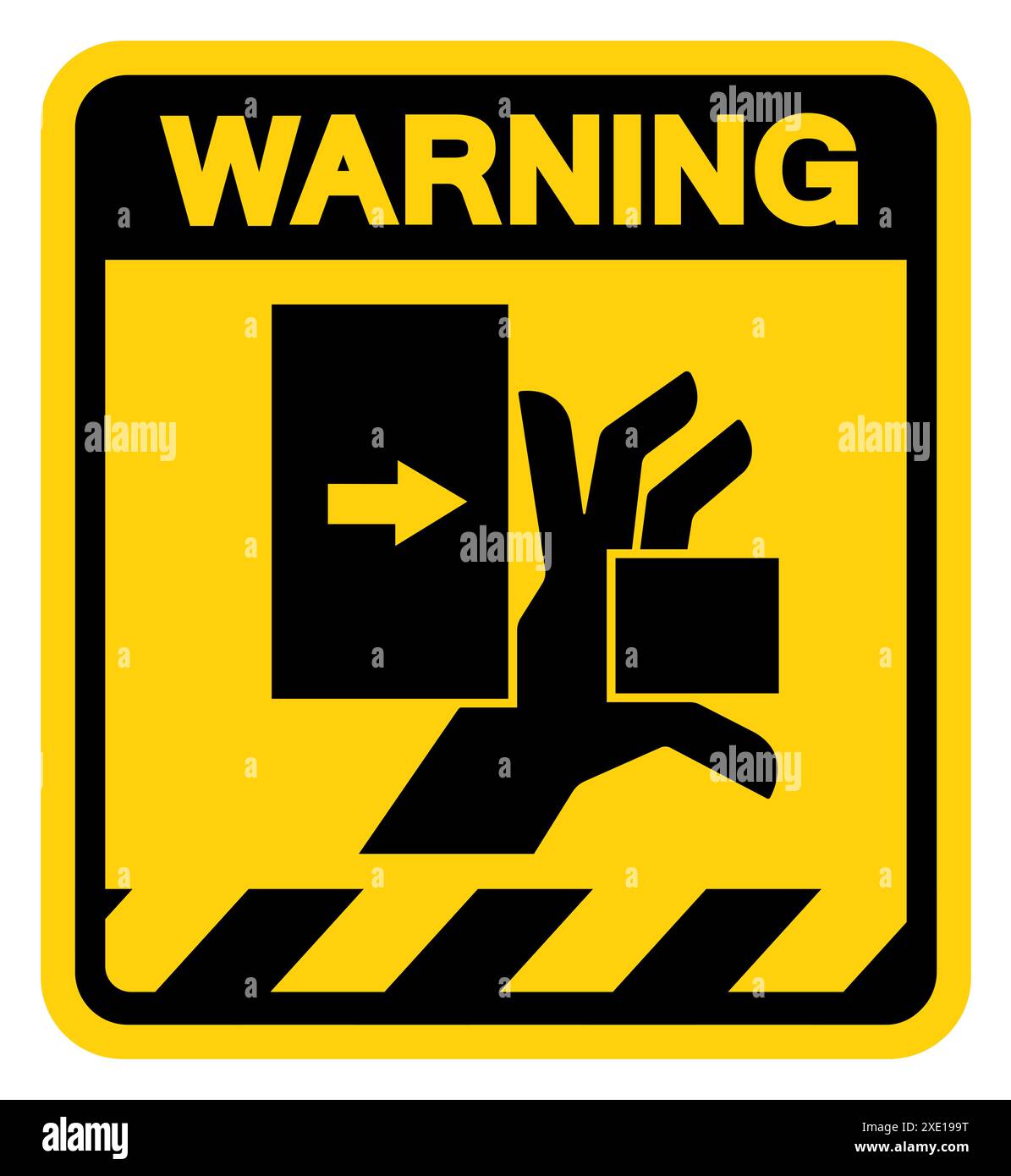 Hand Crush Force From Left Warning Sign, Vector Illustration, Isolate ...