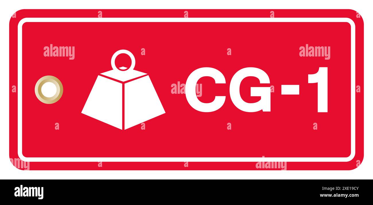 CG-1 Control Gravity Tag Label Symbol Sign, Vector Illustration ...