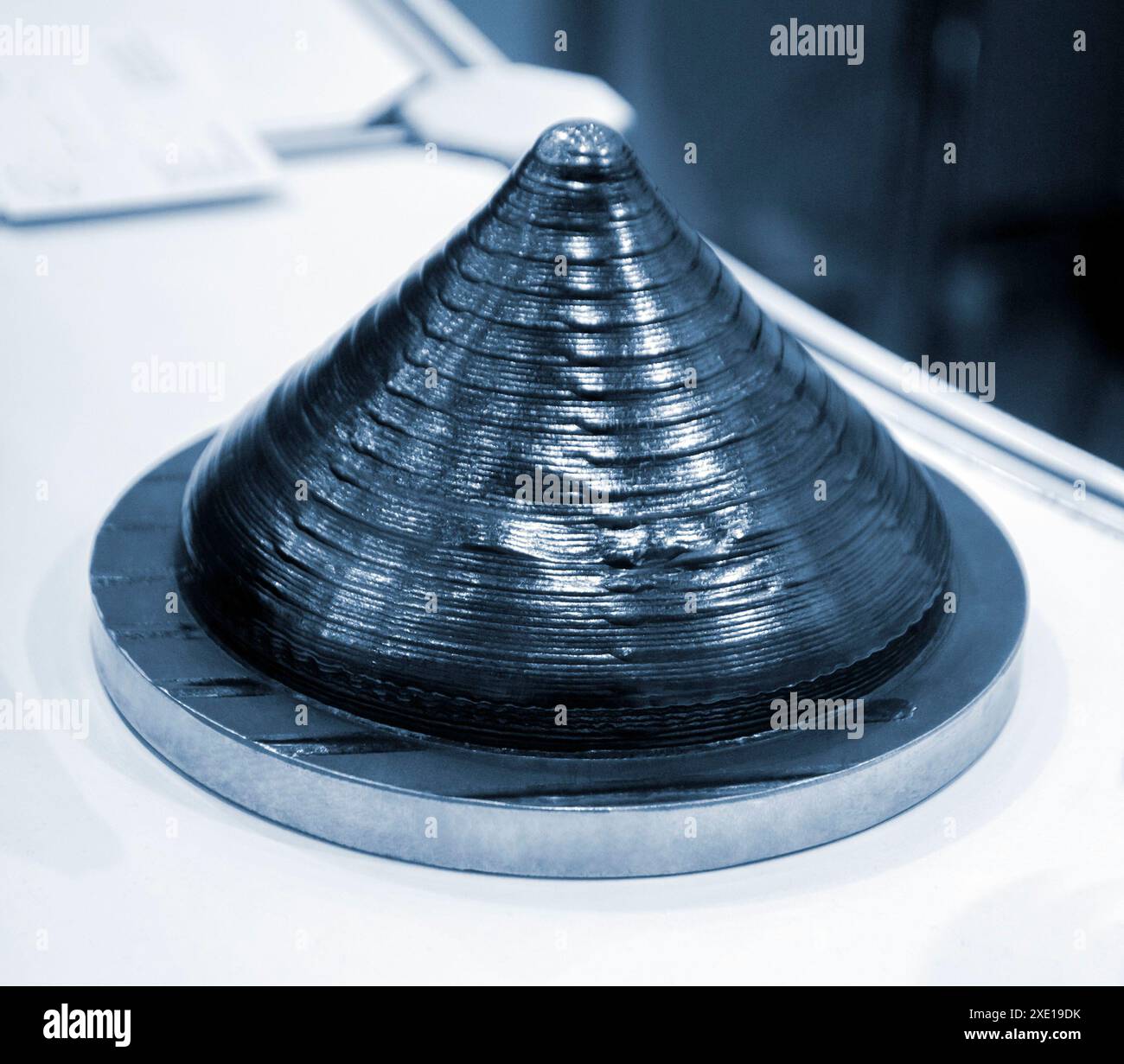 Object printed by 3D printer from metal. Additive manufacturing ...