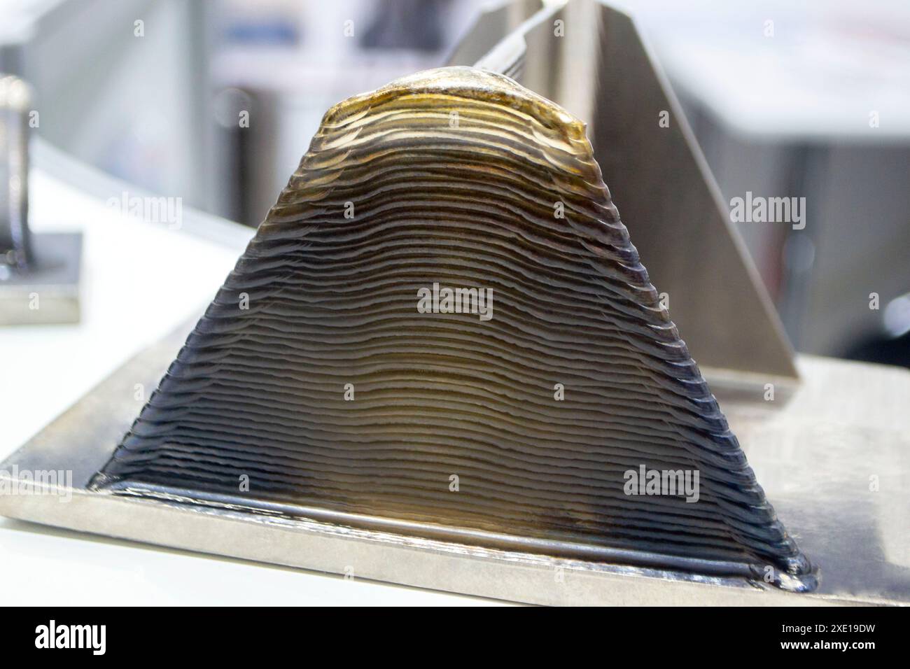 Object printed by 3D printer from metal. Additive manufacturing ...