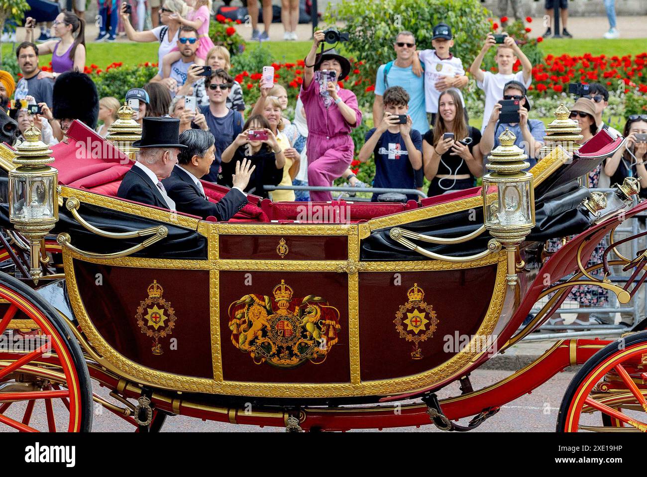London, UK. 25th June, 2024. Britain's King Charles III and Japan's ...