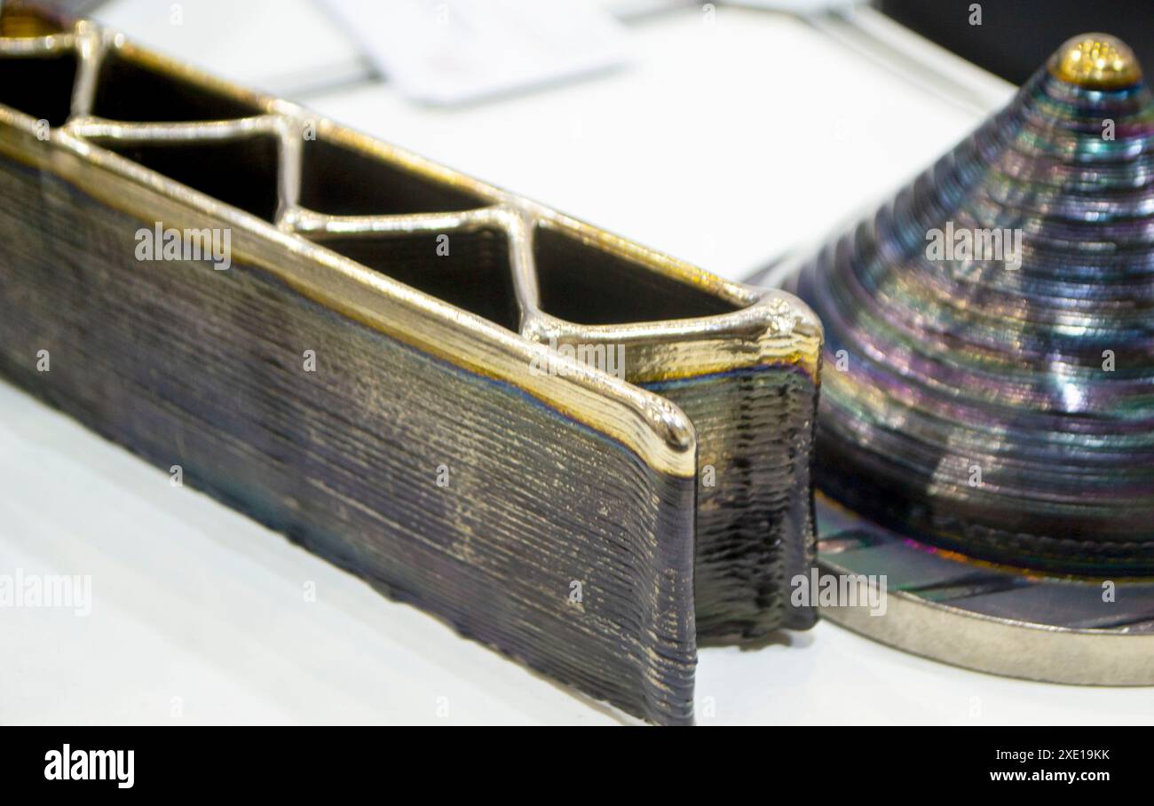 Object printed by 3D printer from metal. Additive manufacturing ... Object printed by 3D printer from metal. Additive manufacturing ...