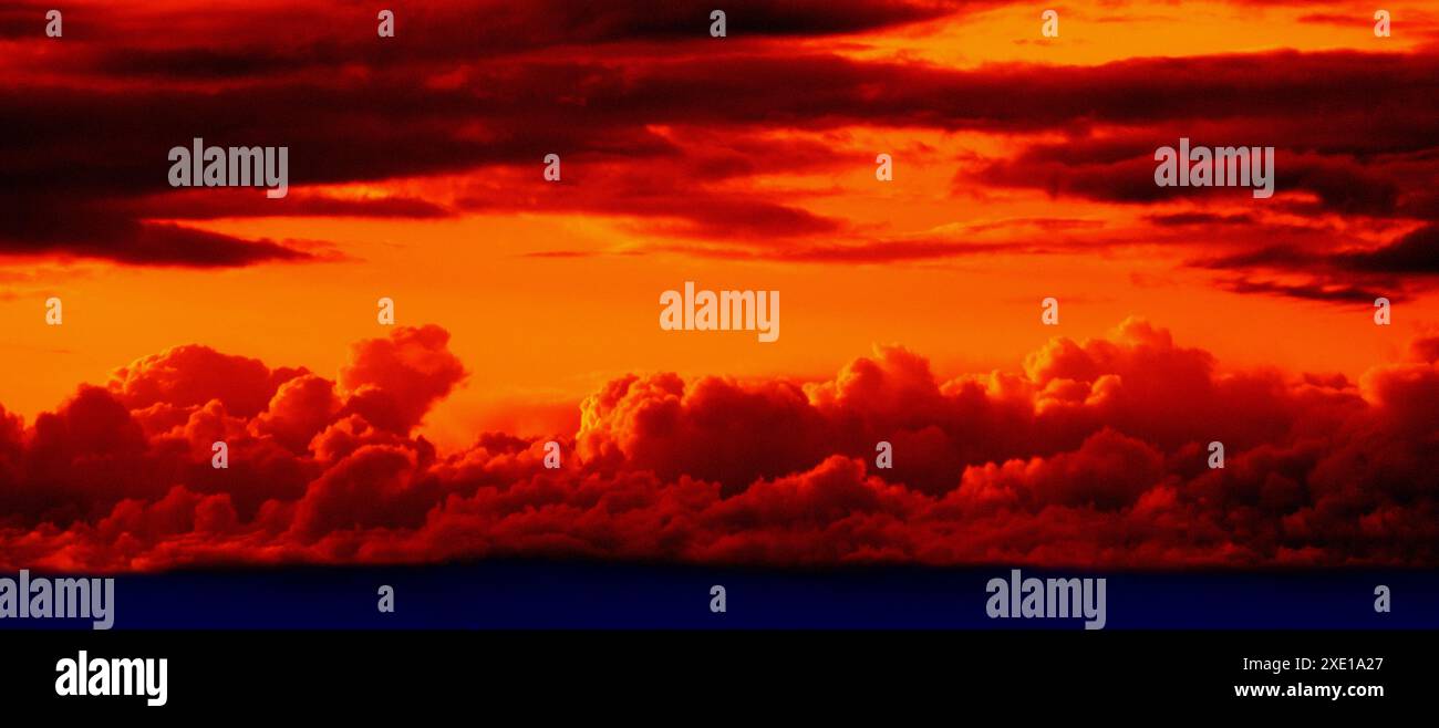 Panorama of cumulus clouds infrared Stock Photo - Alamy
