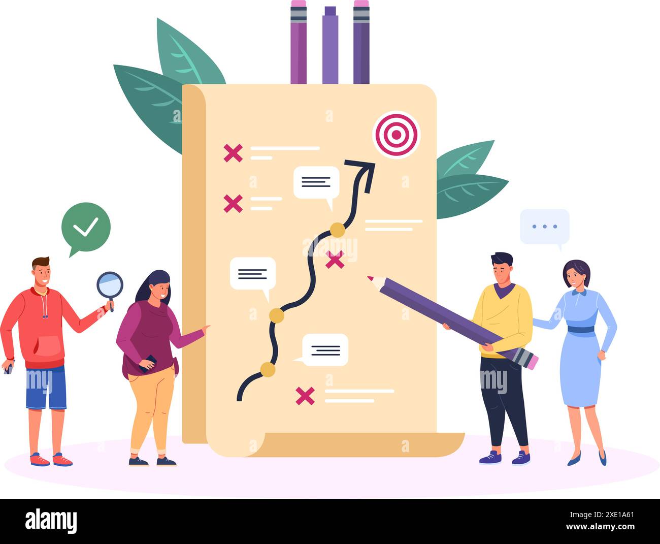 Strategic planning team. Impediment business development teamwork group ...