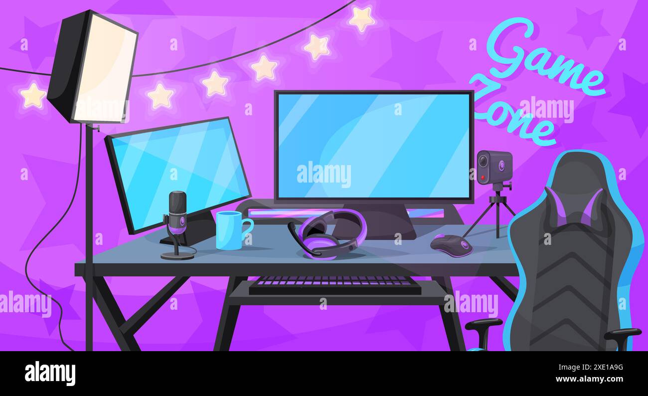 Game streamer room Stock Vector Images - Alamy
