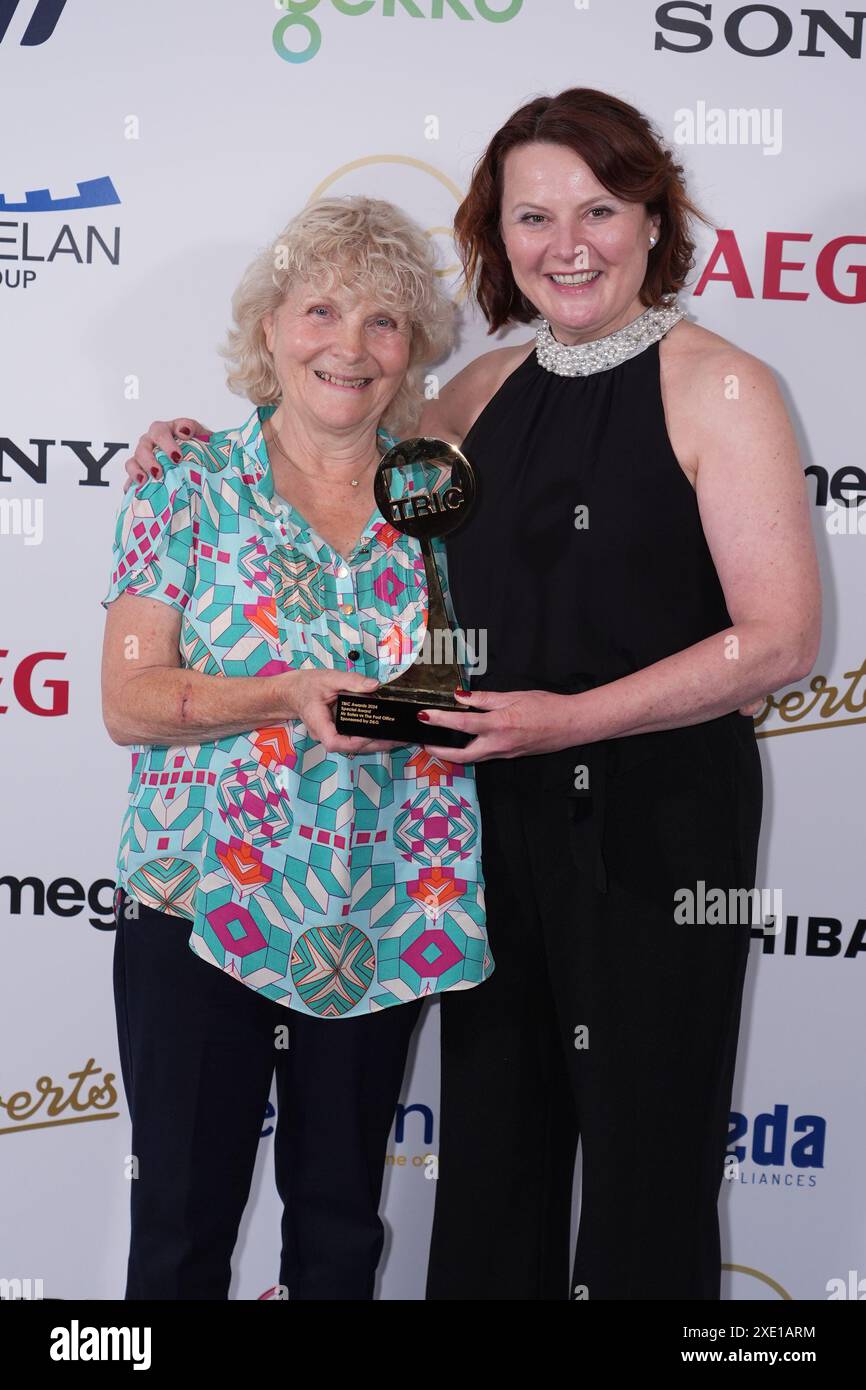 Former postmistress Jo Hamilton (left) with a special award for Mr ...