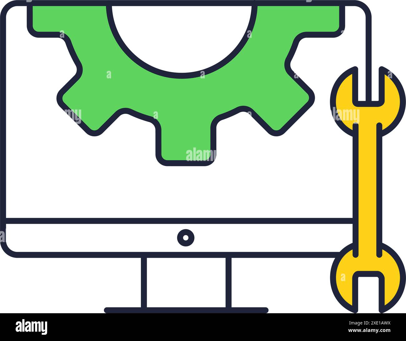 Monitor settings icon outline hi-res stock photography and images - Alamy