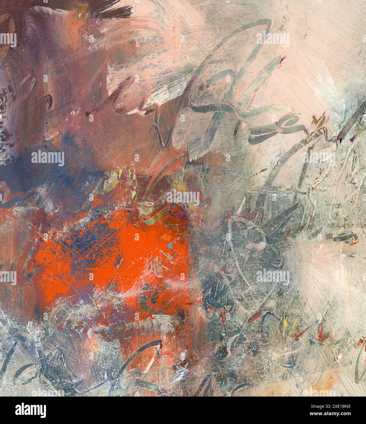 Artwork painting text words Stock Photo - Alamy