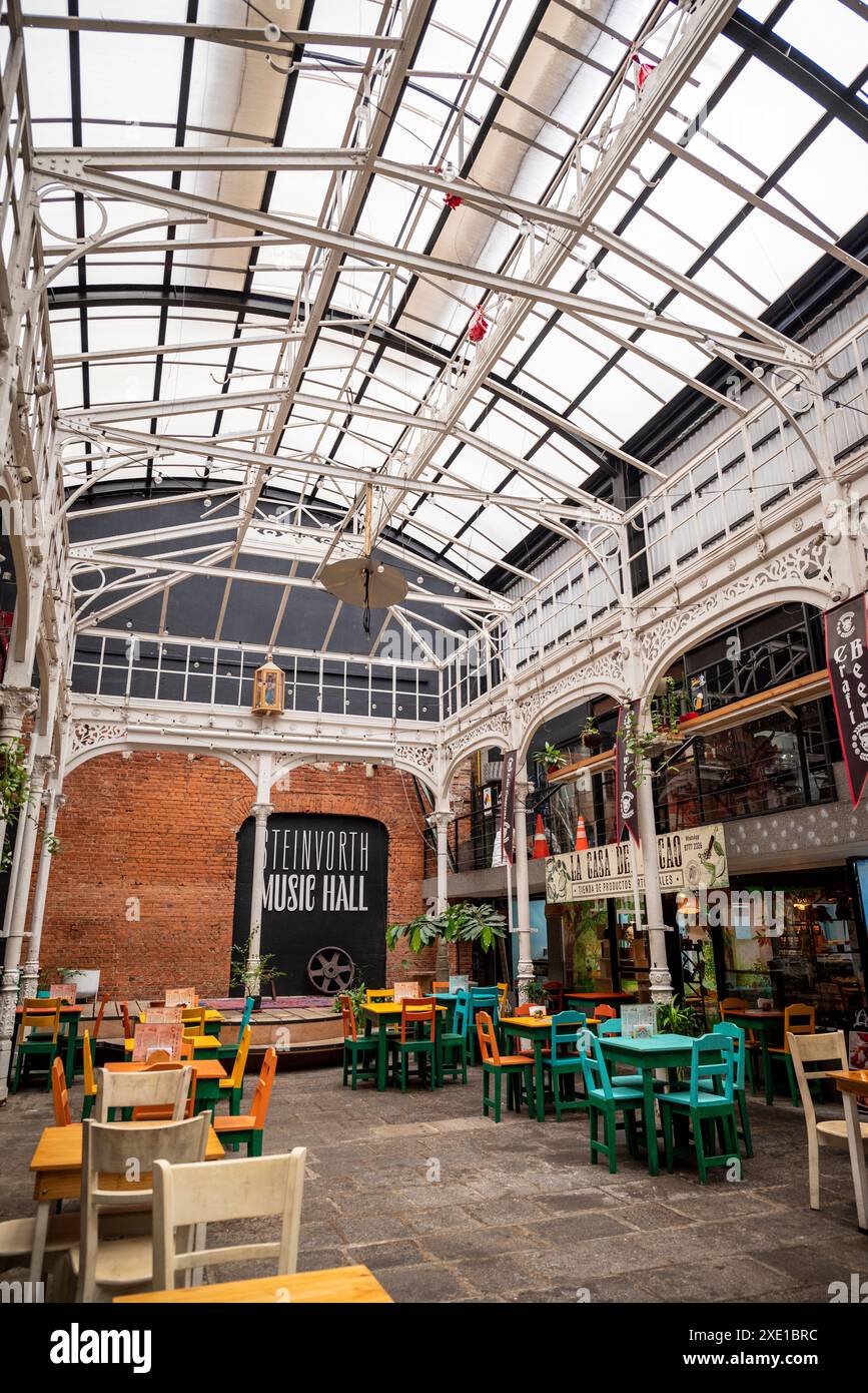 Cafe in the atrium of the Steinvorth Music Hall , San Jose, Costa, Rica ...