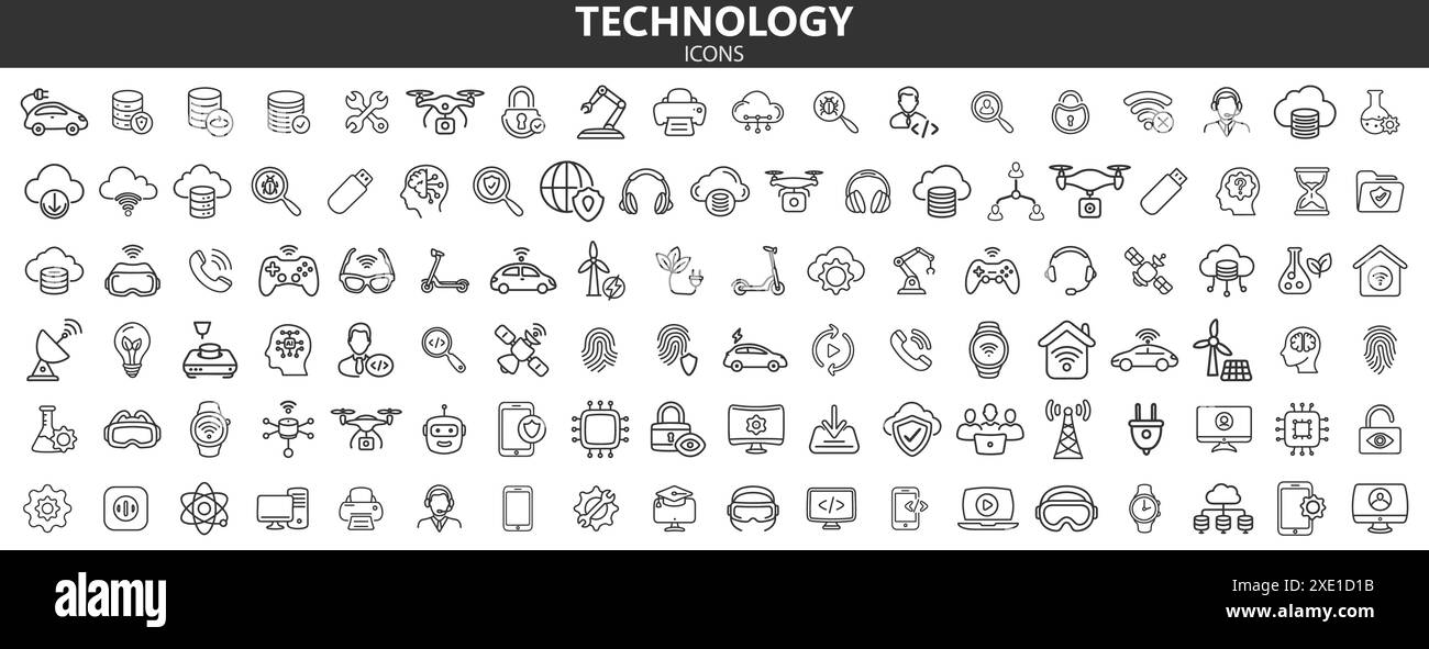 Technology icon set. Solid icon collection Stock Vector Image & Art - Alamy