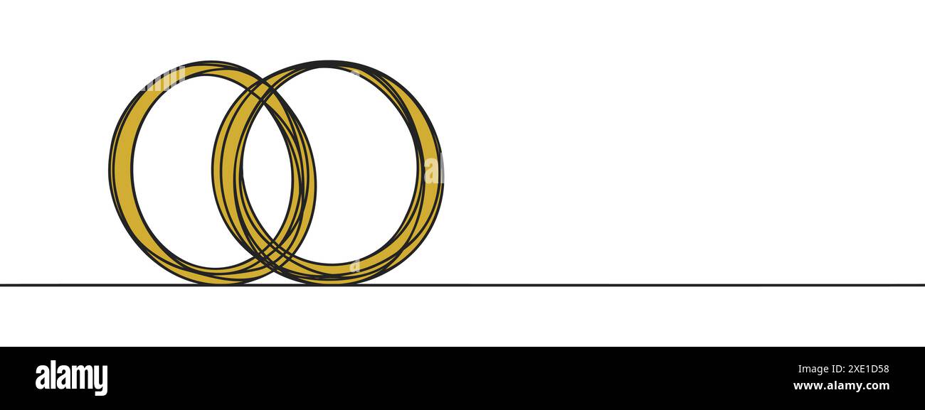 Wedding rings line art vector illustration Stock Vector Image & Art - Alamy