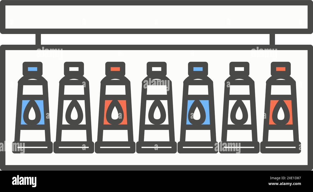 Oil paints tube kit vector icon Stock Vector Image & Art - Alamy