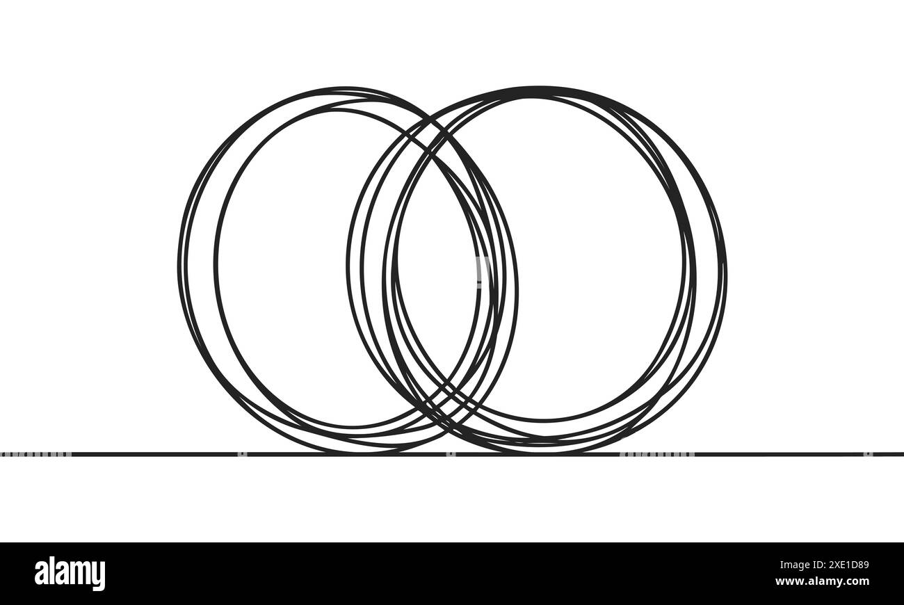 Wedding rings line art vector illustration Stock Vector Image & Art - Alamy