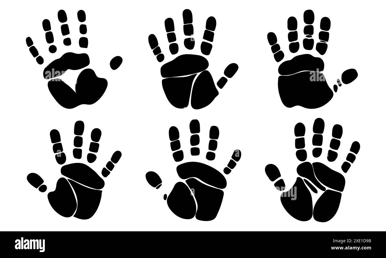 Hand palm print isolated on white background. Creative paint hands ...