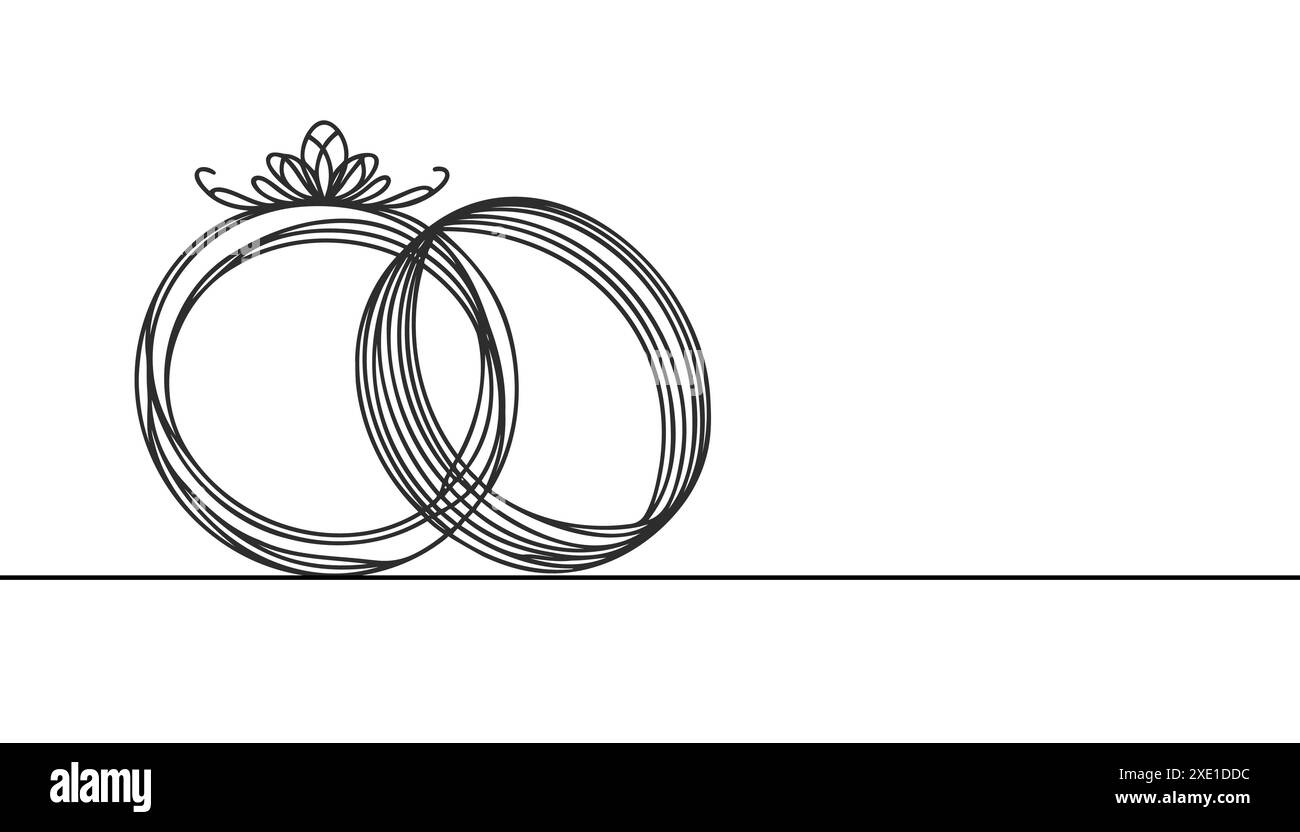 Wedding rings line art vector illustration Stock Vector Image & Art - Alamy