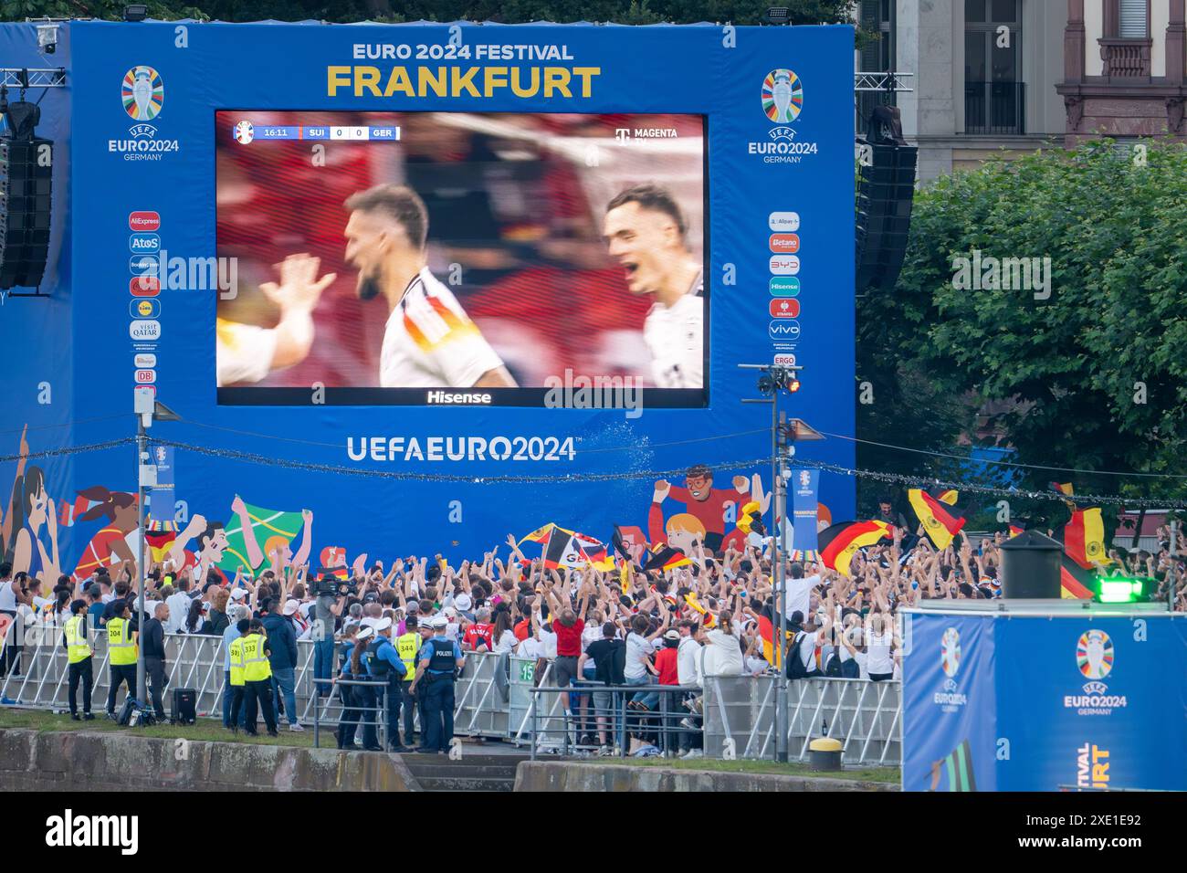 Crowd gathered in Frankfurt for the UEFA Euro 2024 watching a live ...