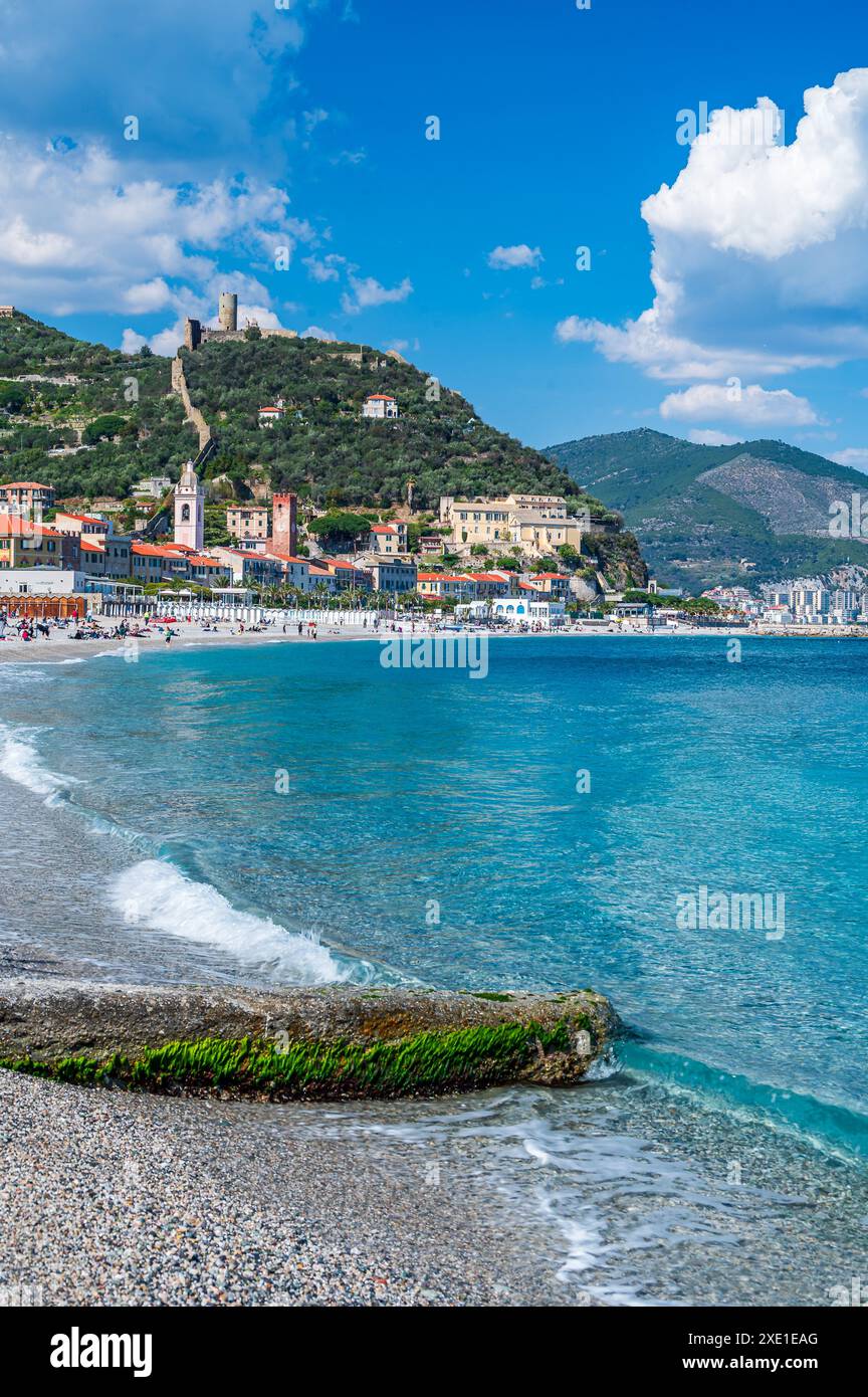 The old town of Noli, maritime village on the Italian Riviera, near ...