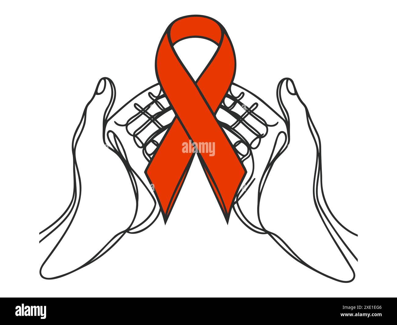 You can edit the color. Ribbon in hands, symbolizing measures to ...