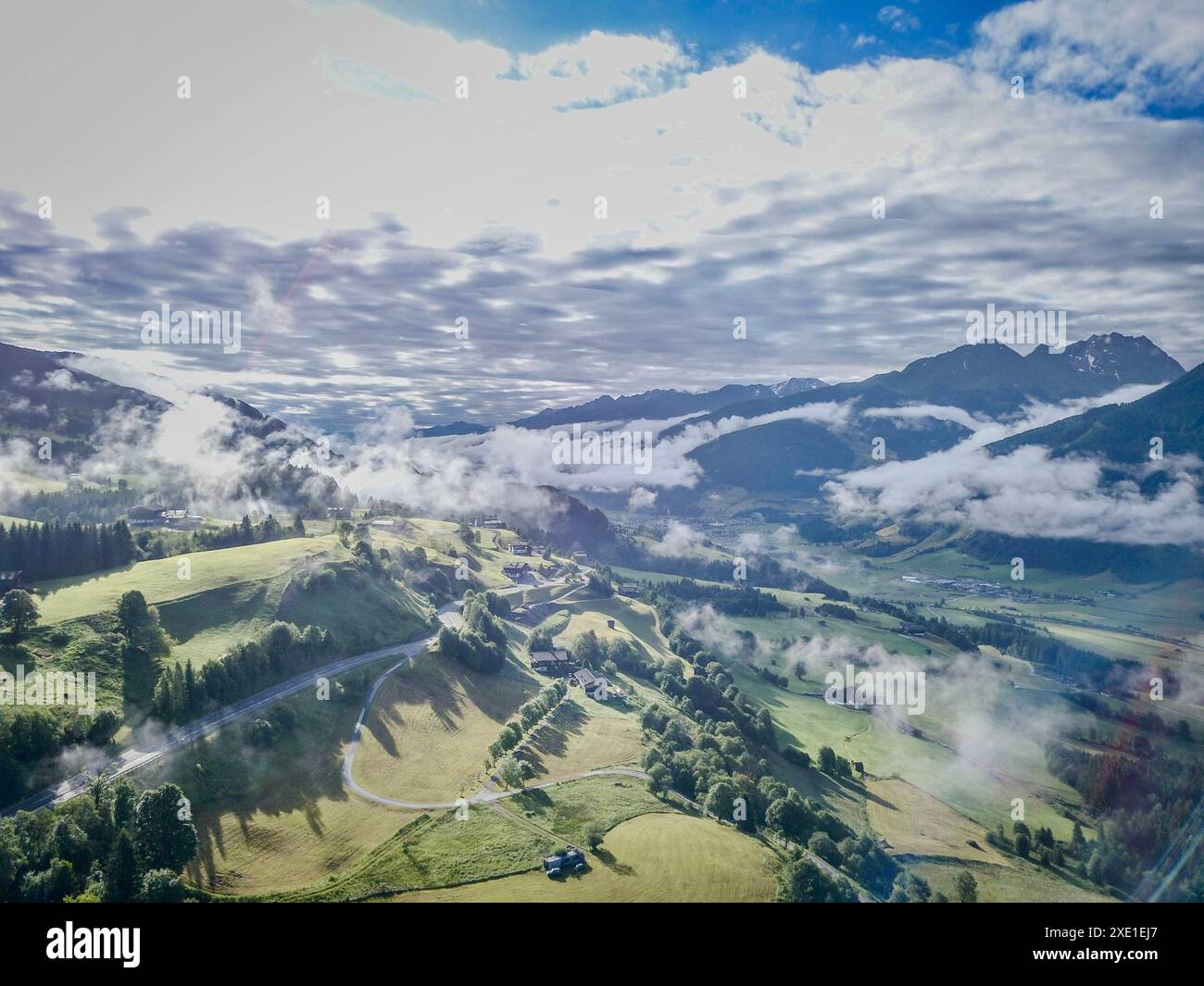 Overview from Pimzgau over the Austrian Alps Mittersill Pinzgau ...