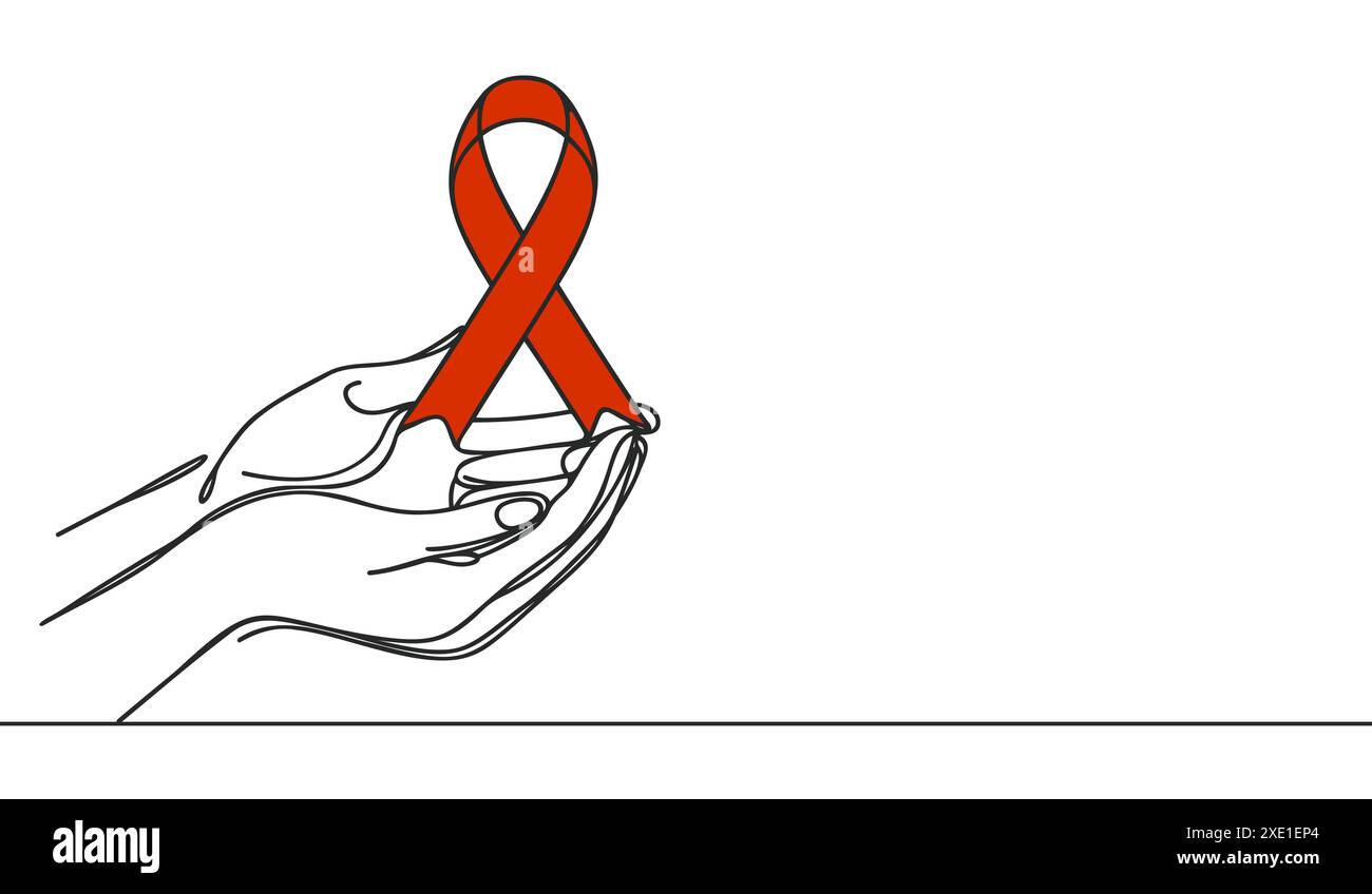 You can edit the color. Ribbon in hands, symbolizing measures to ...