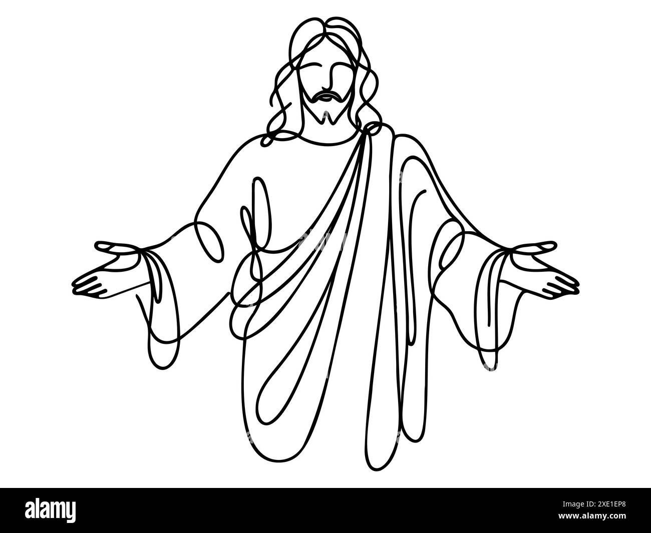 Jesus Christ Continuous one line drawing. Vector illustration Stock Vector Image & Art - Alamy