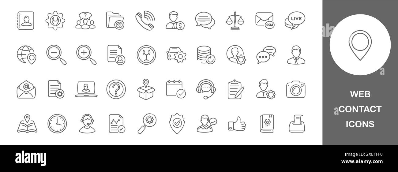 Search engine linear icons hi-res stock photography and images - Alamy