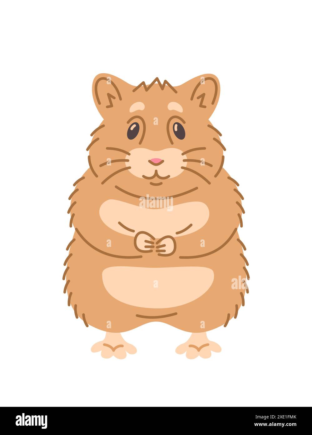 Cute smiling hamster pet doodle hand drawn character. Adorable fluffy ...