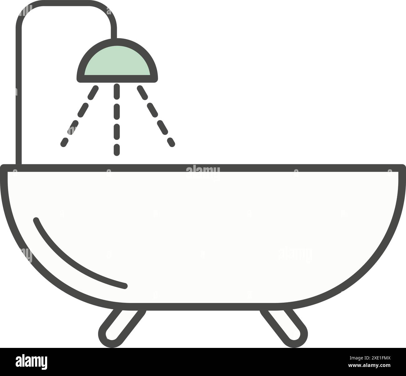 Bath tub with shower vector icon Stock Vector Image & Art - Alamy